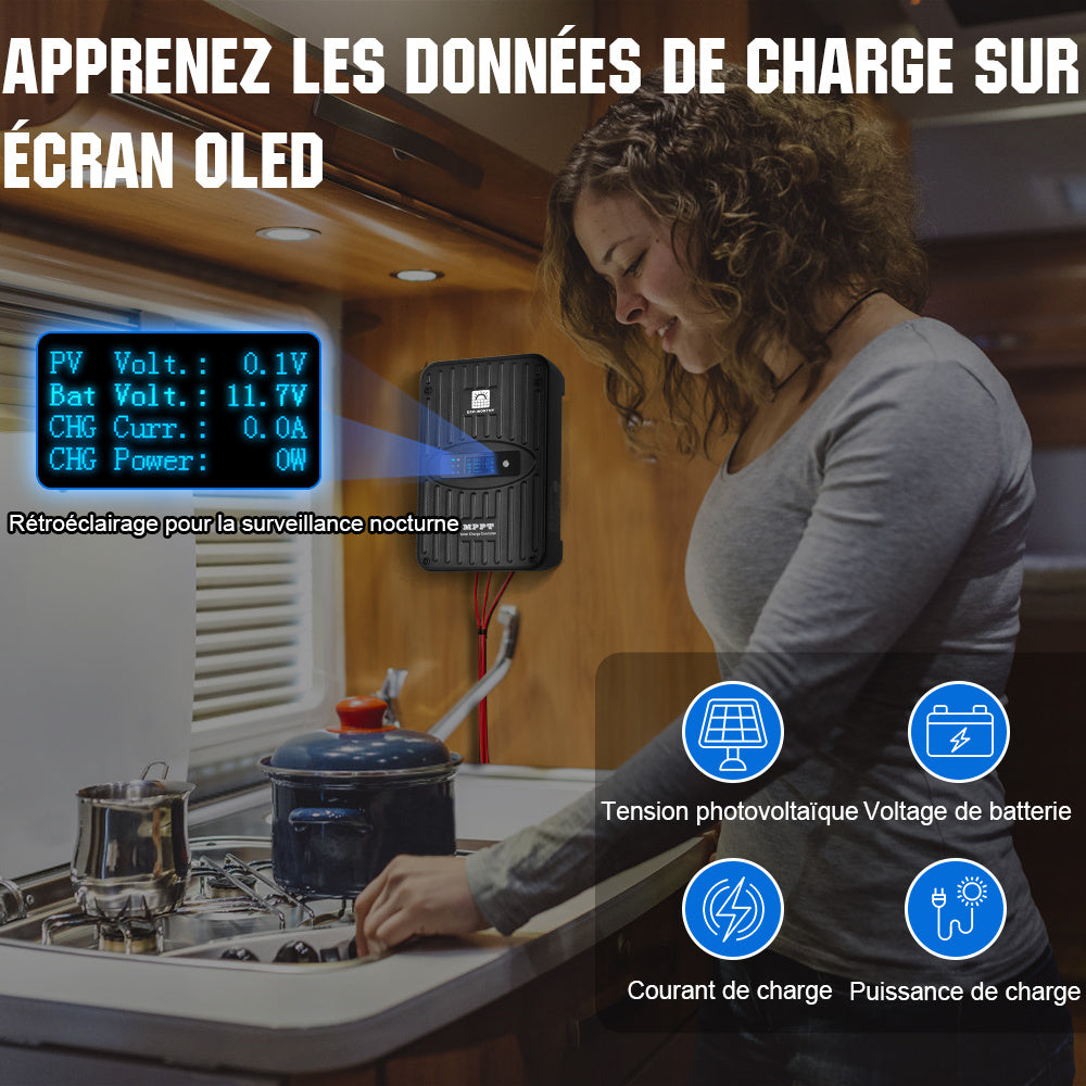 Epever Xtra N G3 XTRA4415N-XDS2 Ru00e9gulateur De Charge Solaire MPPT Epever 12/24/36/48V 40A ...